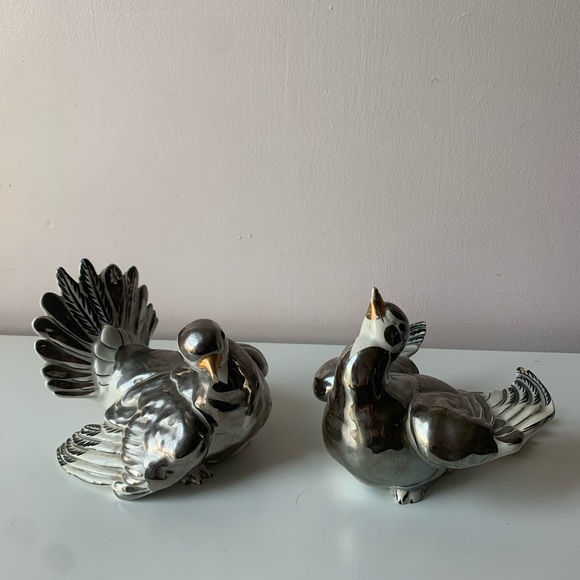 Art | Vintage Kay Finch Pottery Studios Silver Ceramic Love Birds Doves ...